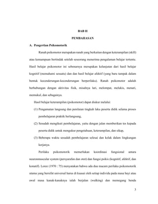 Karakteristik Psikomotorik Peserta Didik | DOCX