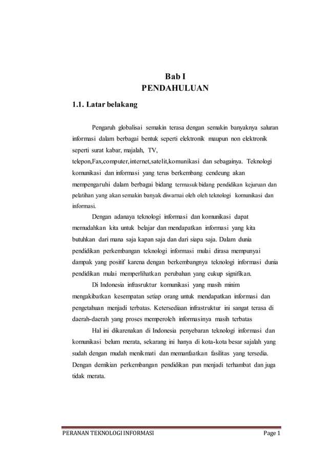 Peranan Teknologi Informasi | DOCX