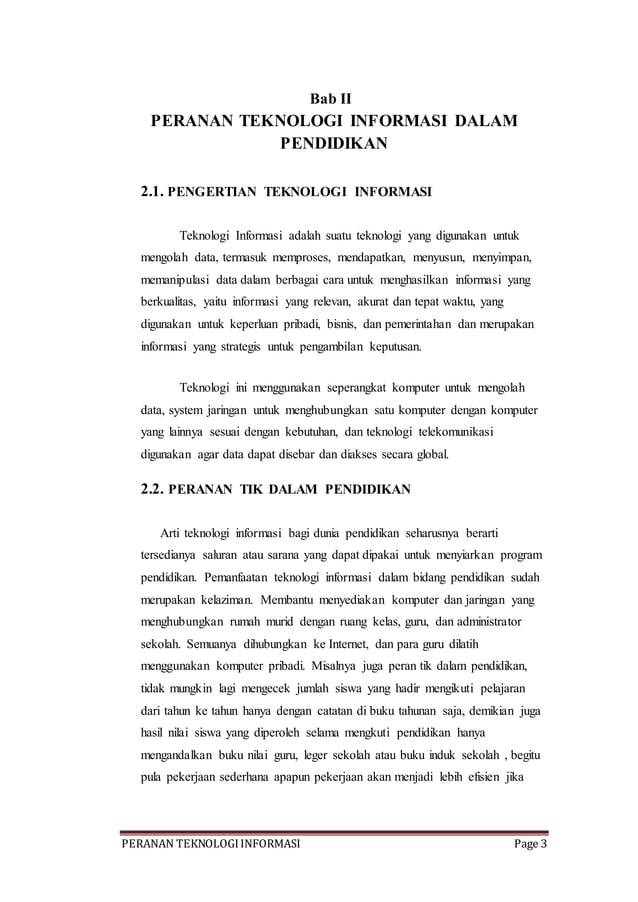 Peranan Teknologi Informasi | PDF