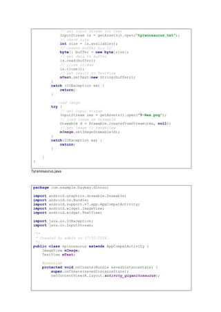 Laporan Desain dan Implementasi Aplikasi Pengenalan Hewan Dinosaurus ...