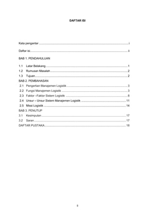 Tugas makalah manajemen logistik | PDF