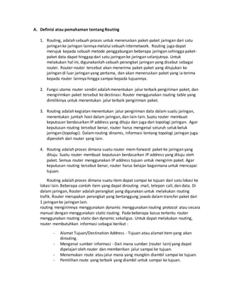 Tugas makalah routing | DOCX