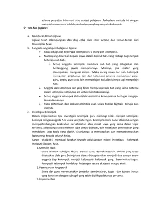 tulisan pembelajaran kooperatif | DOCX