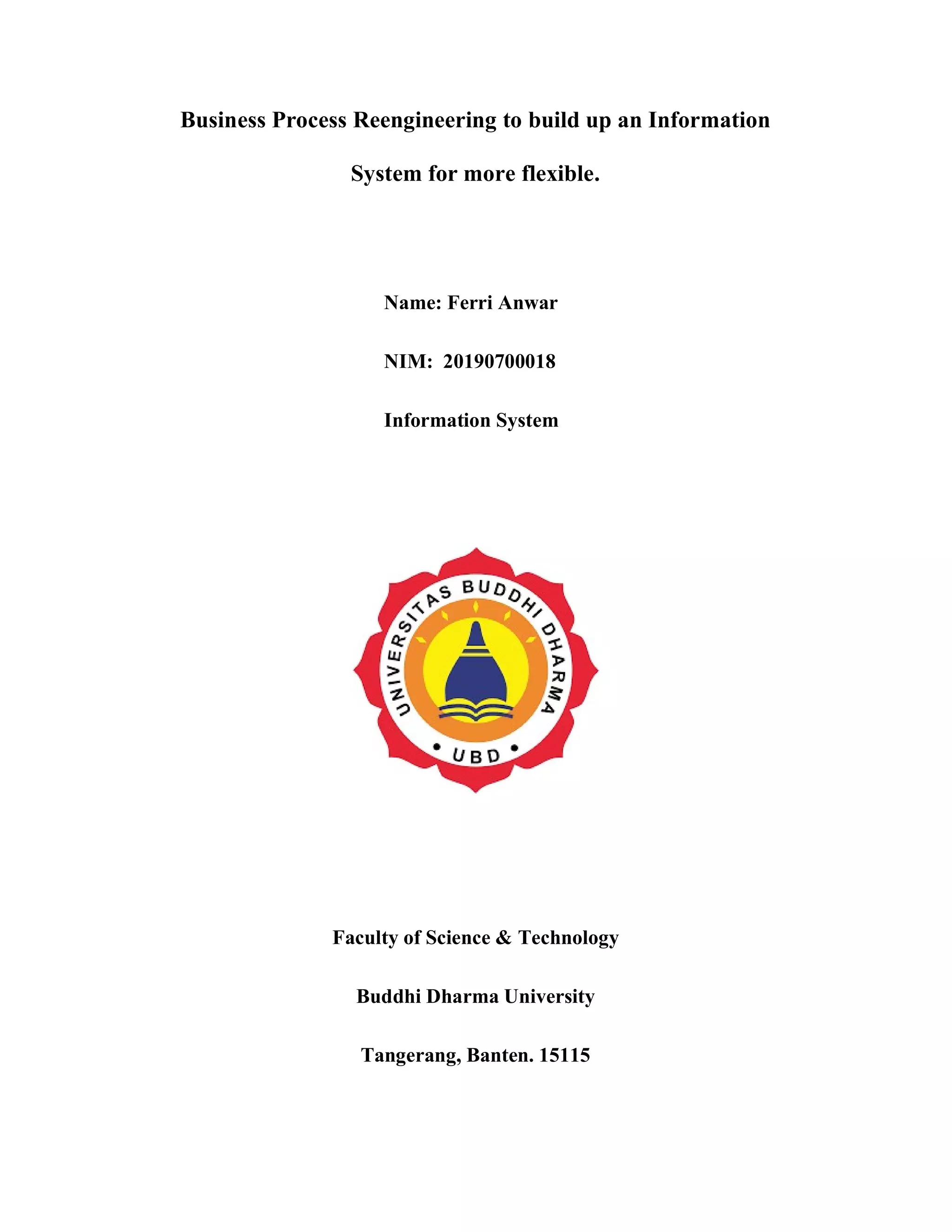 Business Process Reengineering to build up an Information System for ...