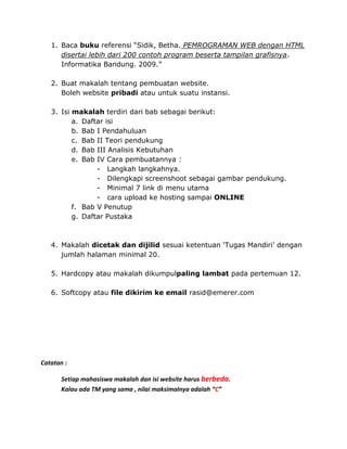 Tugas mandiri perancangan web | PDF