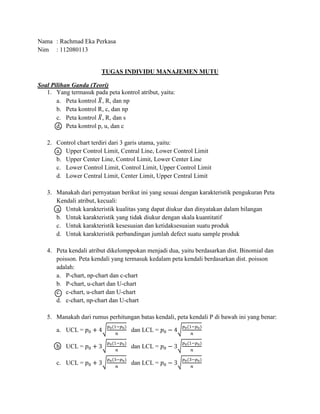 Manmut soal PK Atribut | DOCX