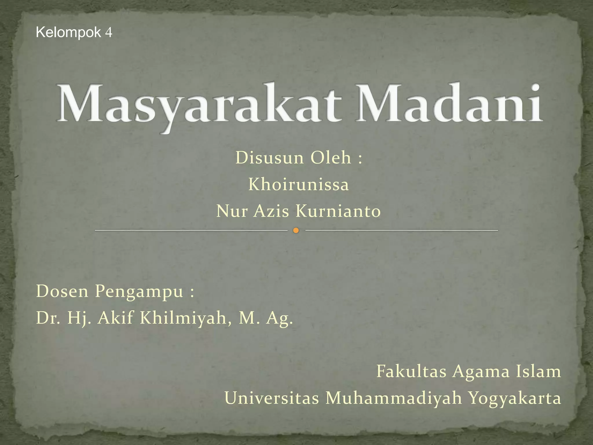 Masyarakat Madani ppt | PPTX