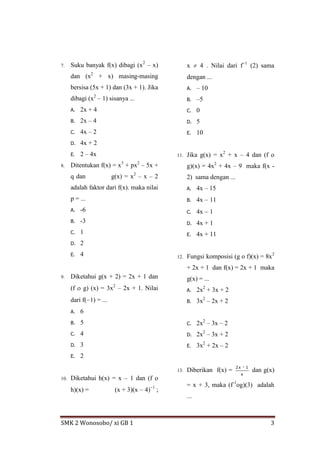 Kumpulan Soal Matematika Kelas XI SMK | PDF