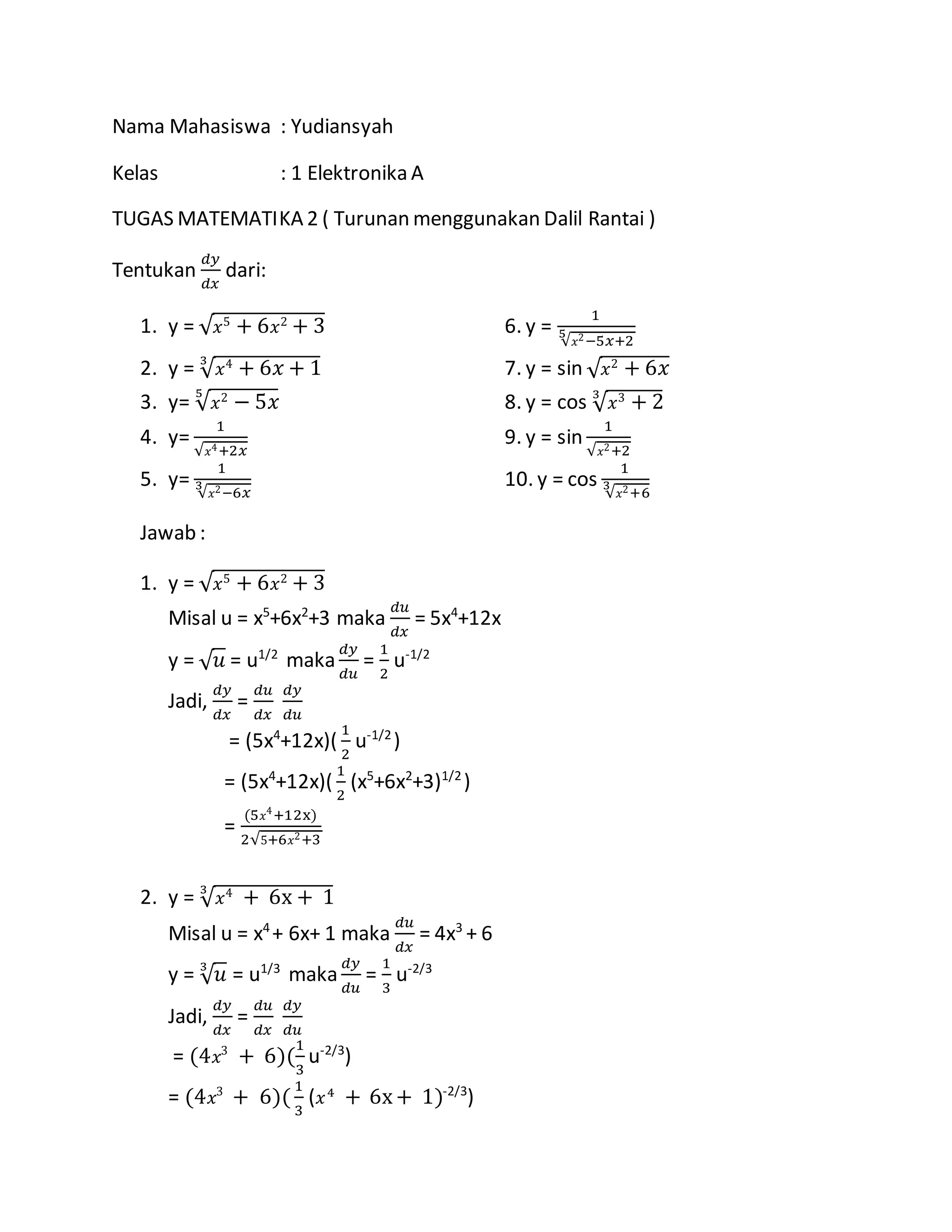Tugas matematika2 | PDF | Free Download