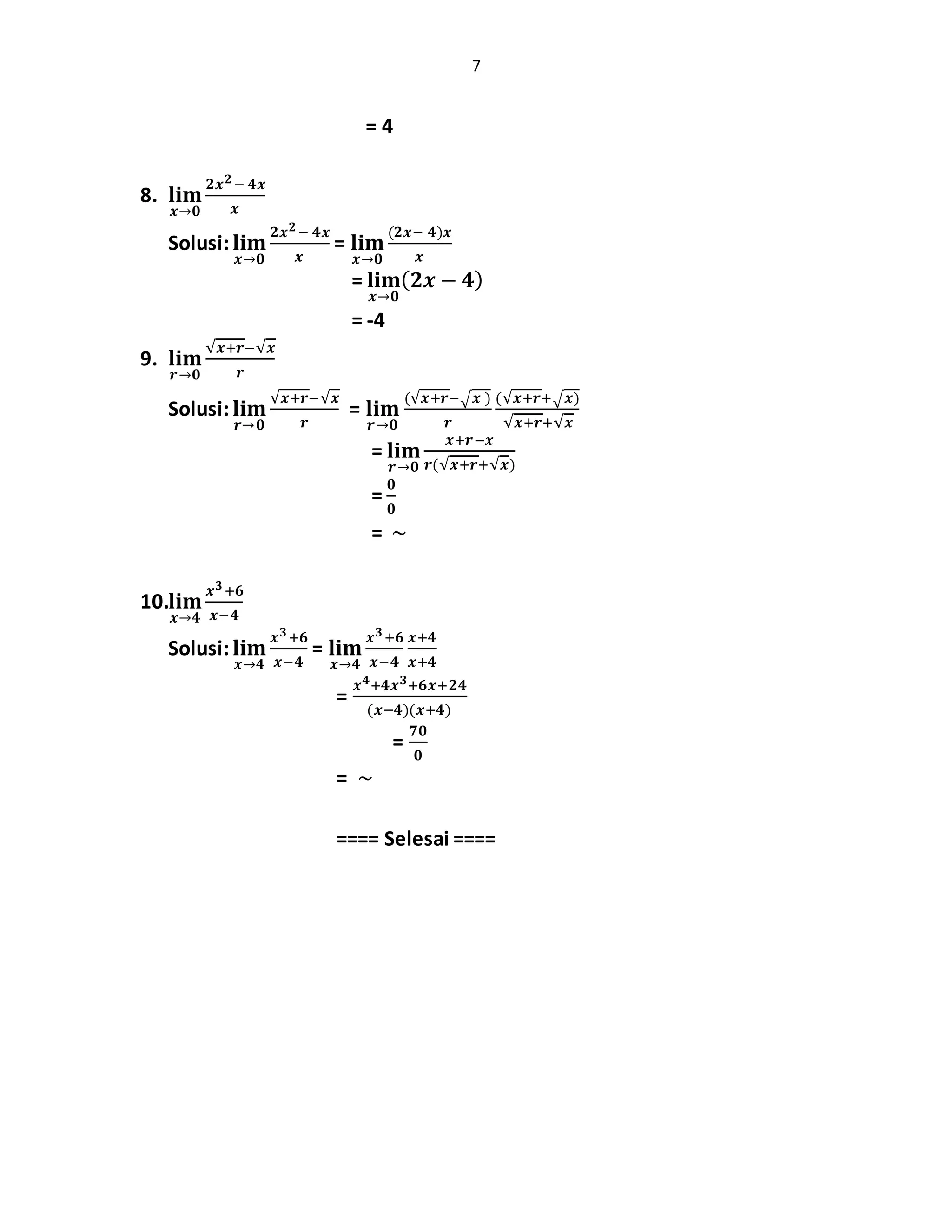 Tugas matematika kalkulus | PDF