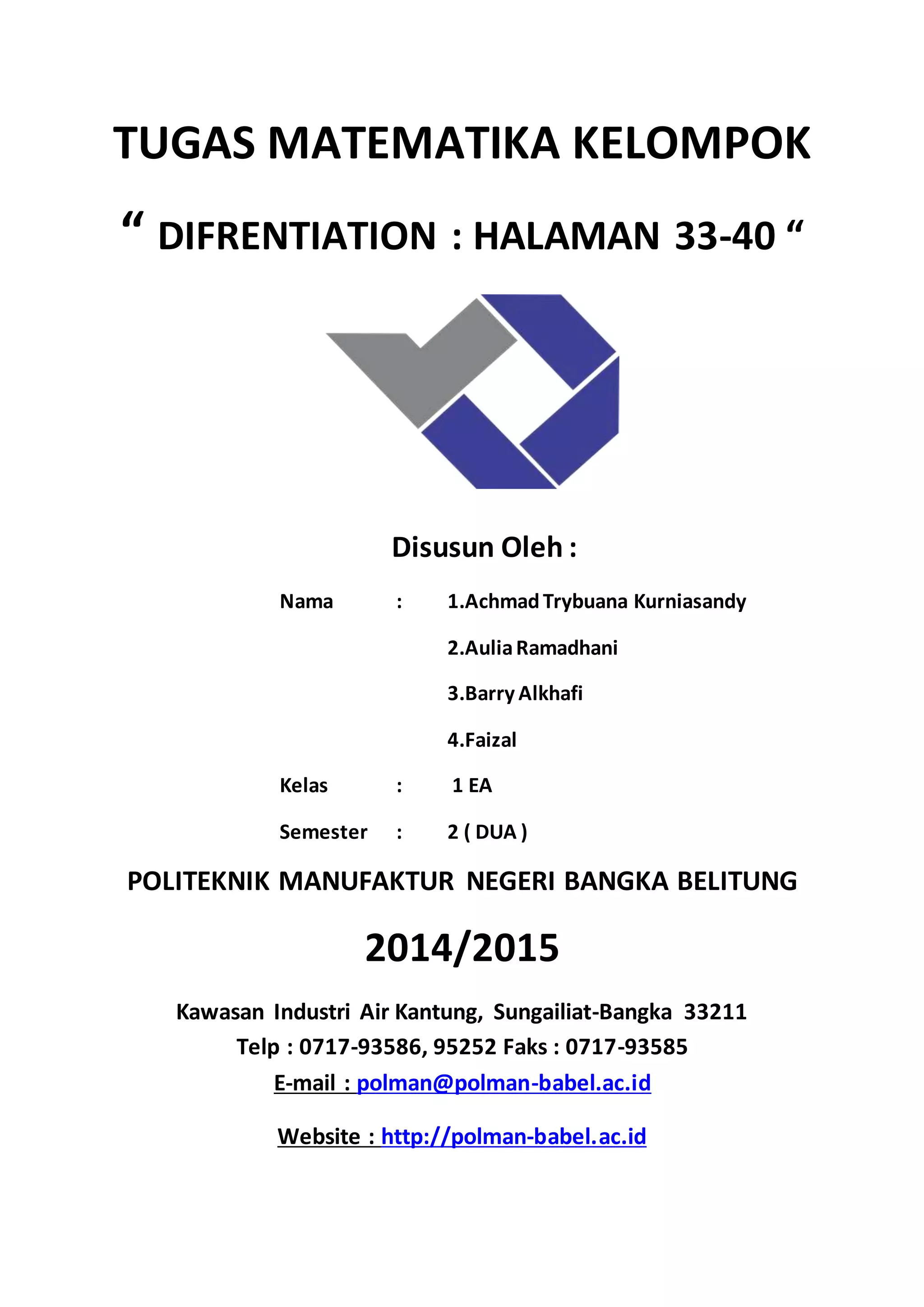 Tugas matematika kelompok | DOCX