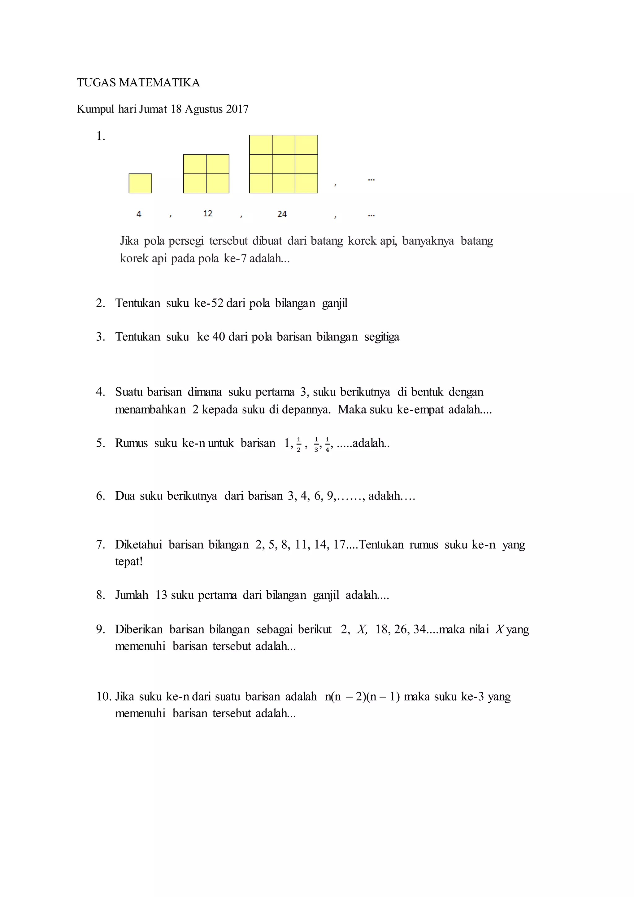 Tugas matematika kumpul jumat | PDF