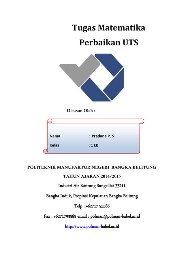 Tugas Matematika Perbaikan UTS | PDF