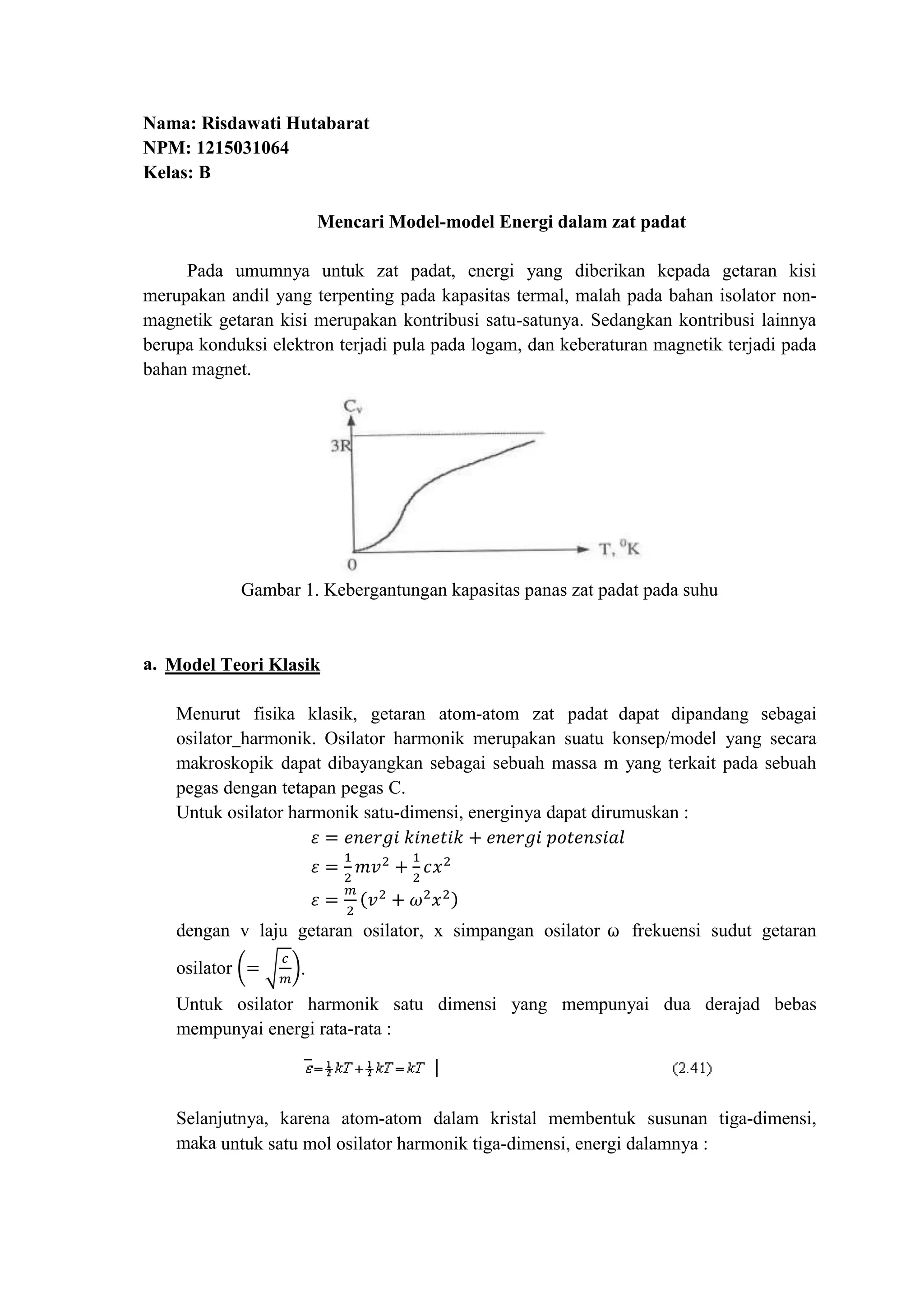Model-model Energi dalam Zat Padat | DOCX