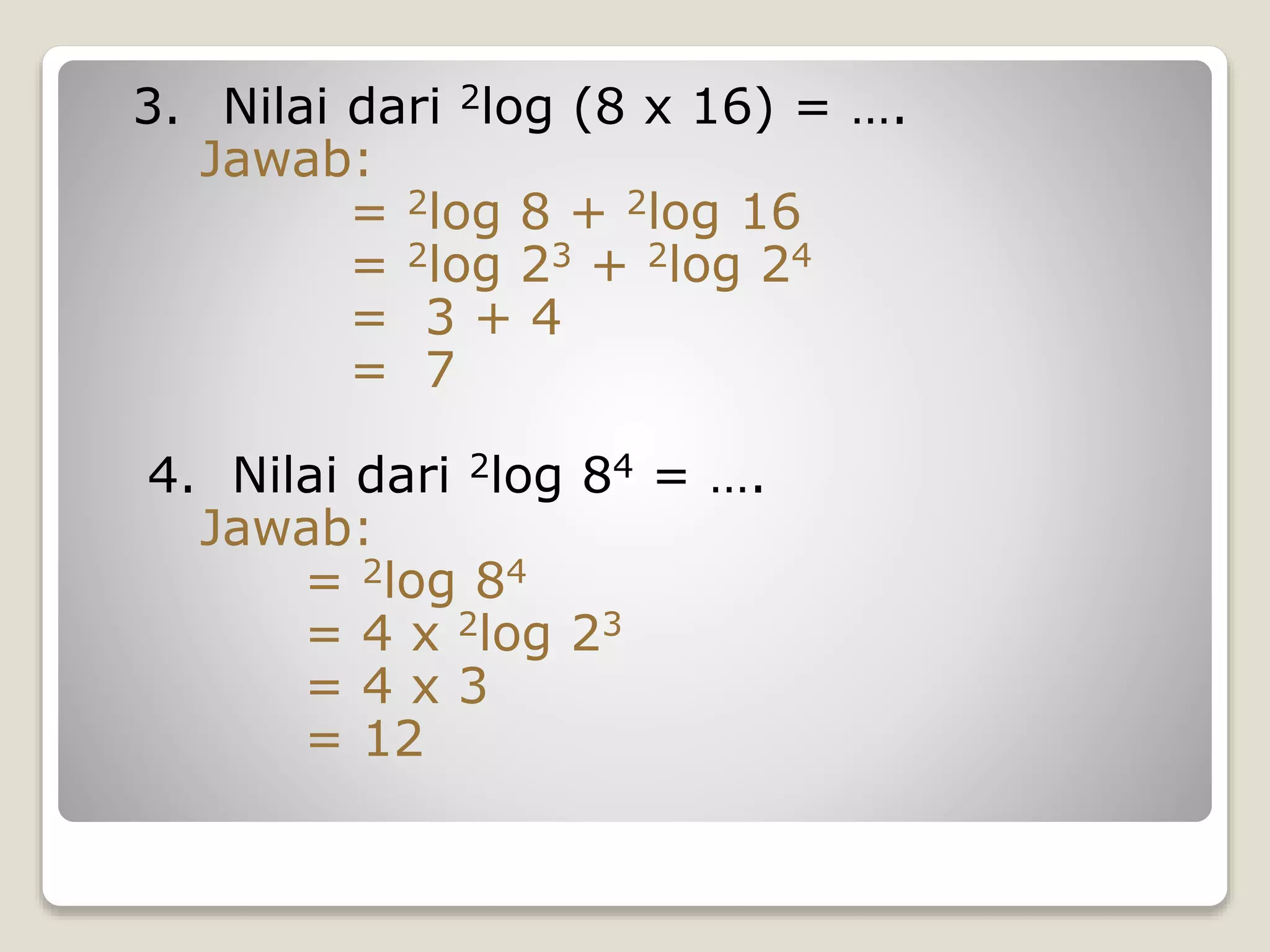 Sifat-sifat logaritma | PPTX