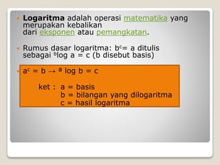 Sifat-sifat logaritma | PPTX