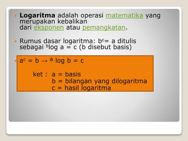 Sifat-sifat logaritma | PPTX