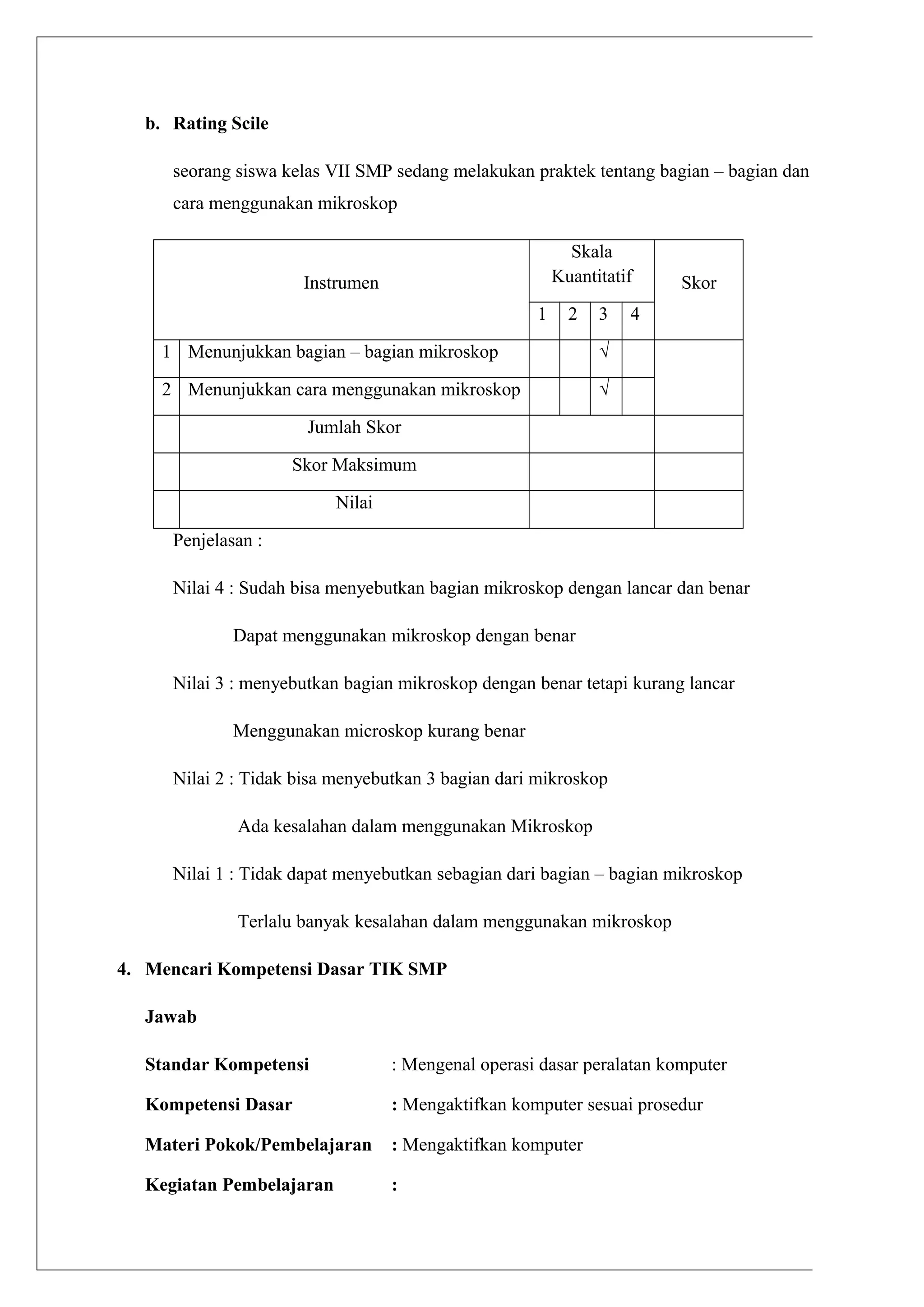 penilaian unjuk kerja | DOC
