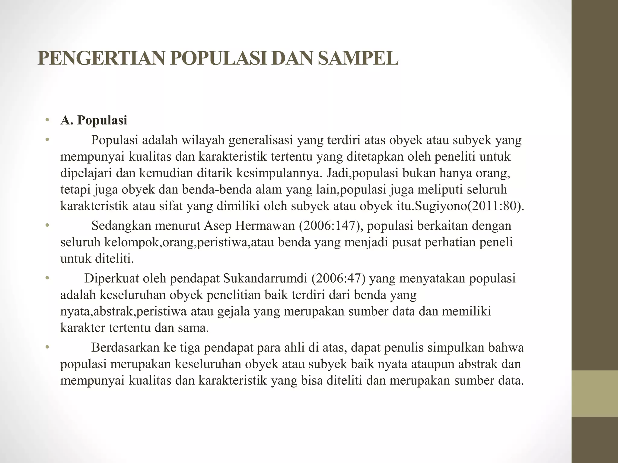 Populasi dan Sampel Metodologi Penelitian | PPTX