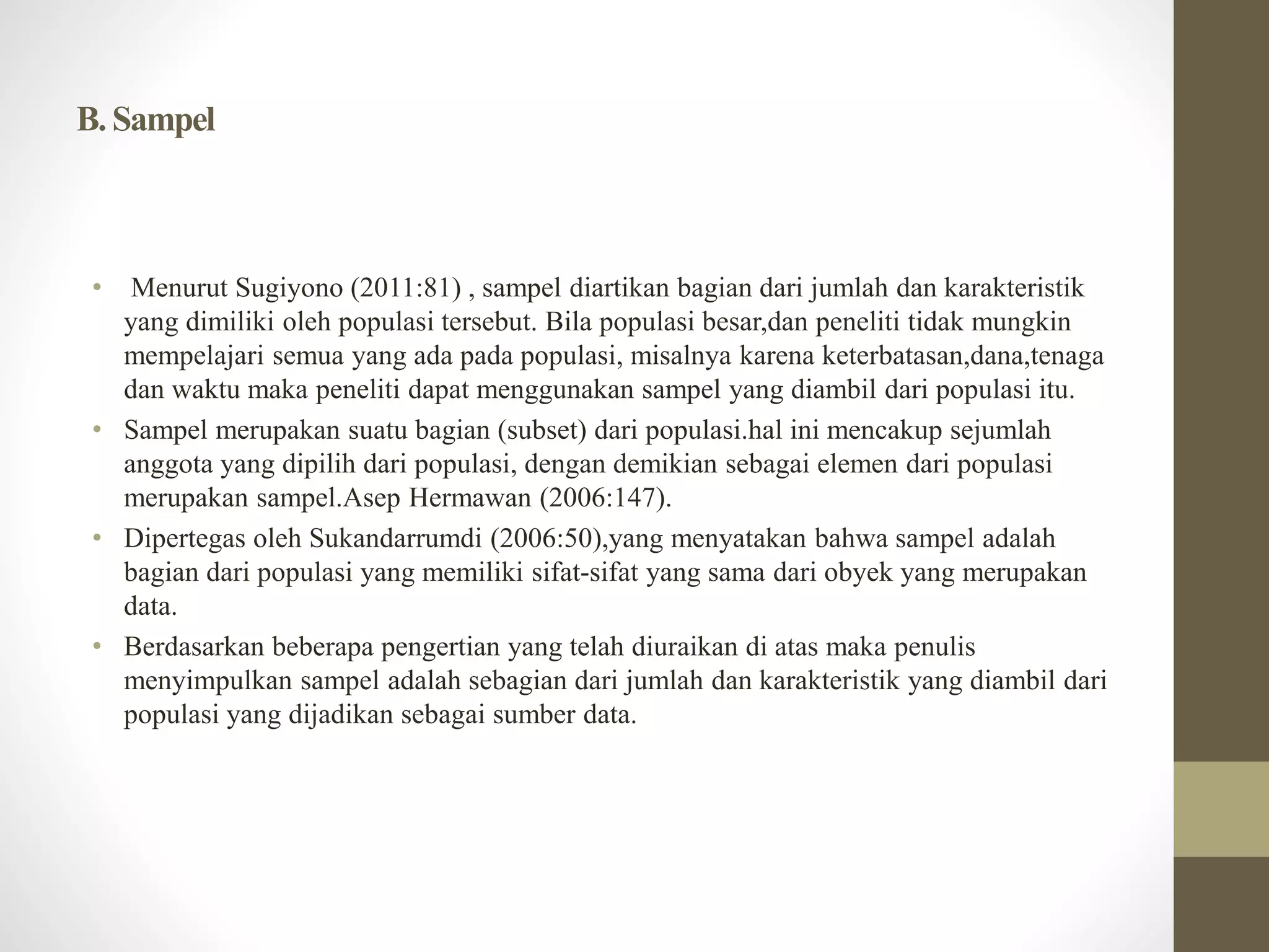 Populasi dan Sampel Metodologi Penelitian | PPTX