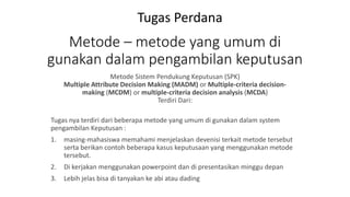 Metode keputusan digunakan pengembalian keputusan | PPT