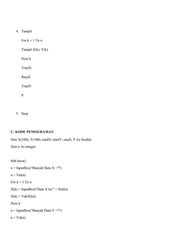 Rumus VB Menghitung Nilai Persamaan | DOC