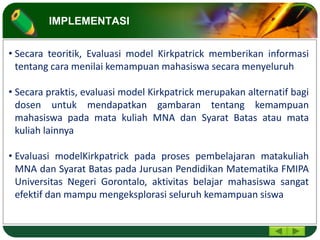Tugas model kirkpatrick | PPTX