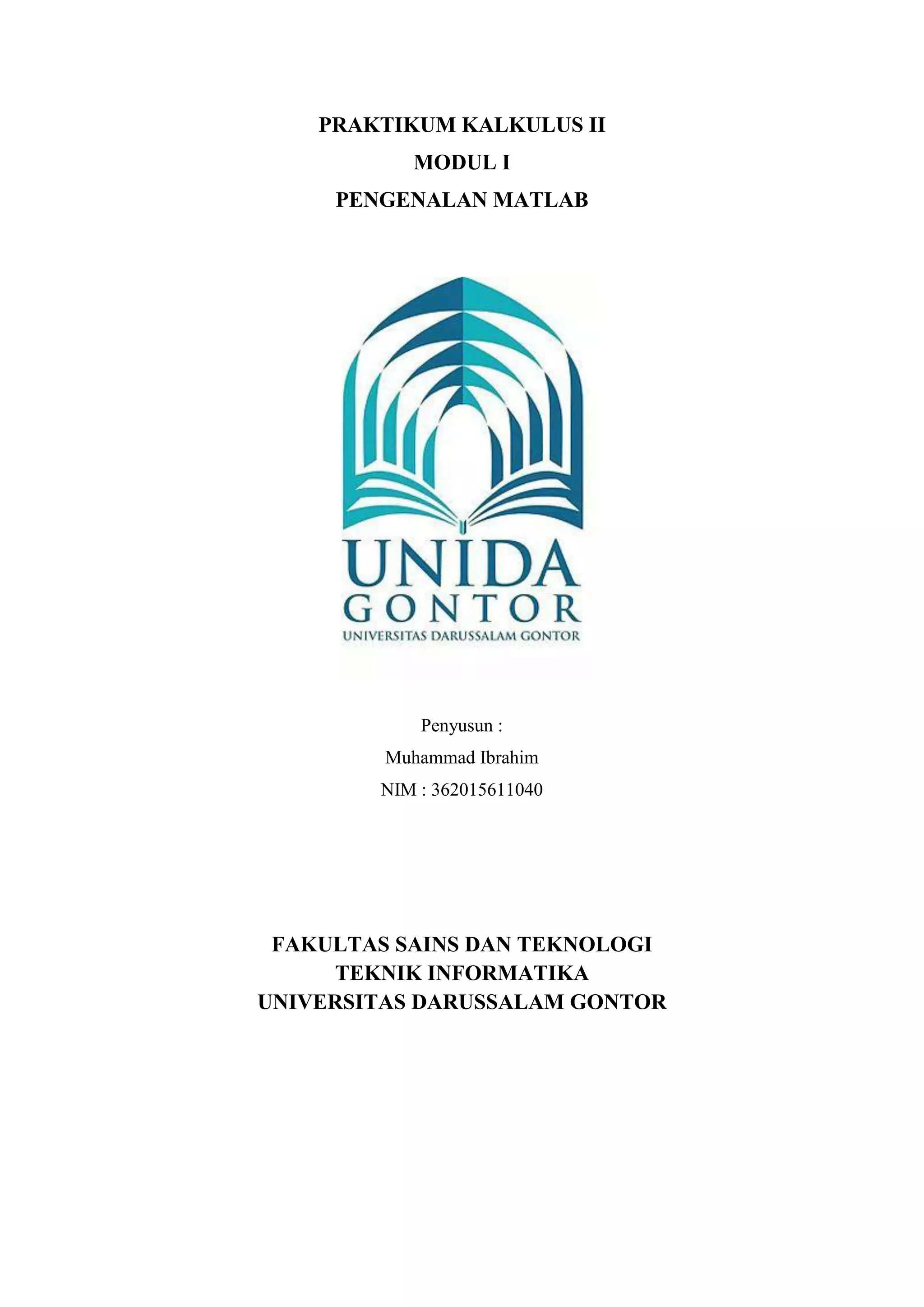 Tugas Modul I - Pengenalan Matlab | PDF