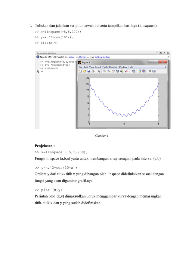 Tugas Modul I - Pengenalan Matlab | PDF