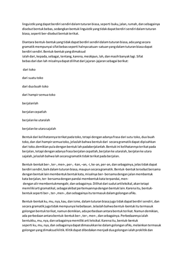 Morf, Morfem, dan Alomorf | DOCX
