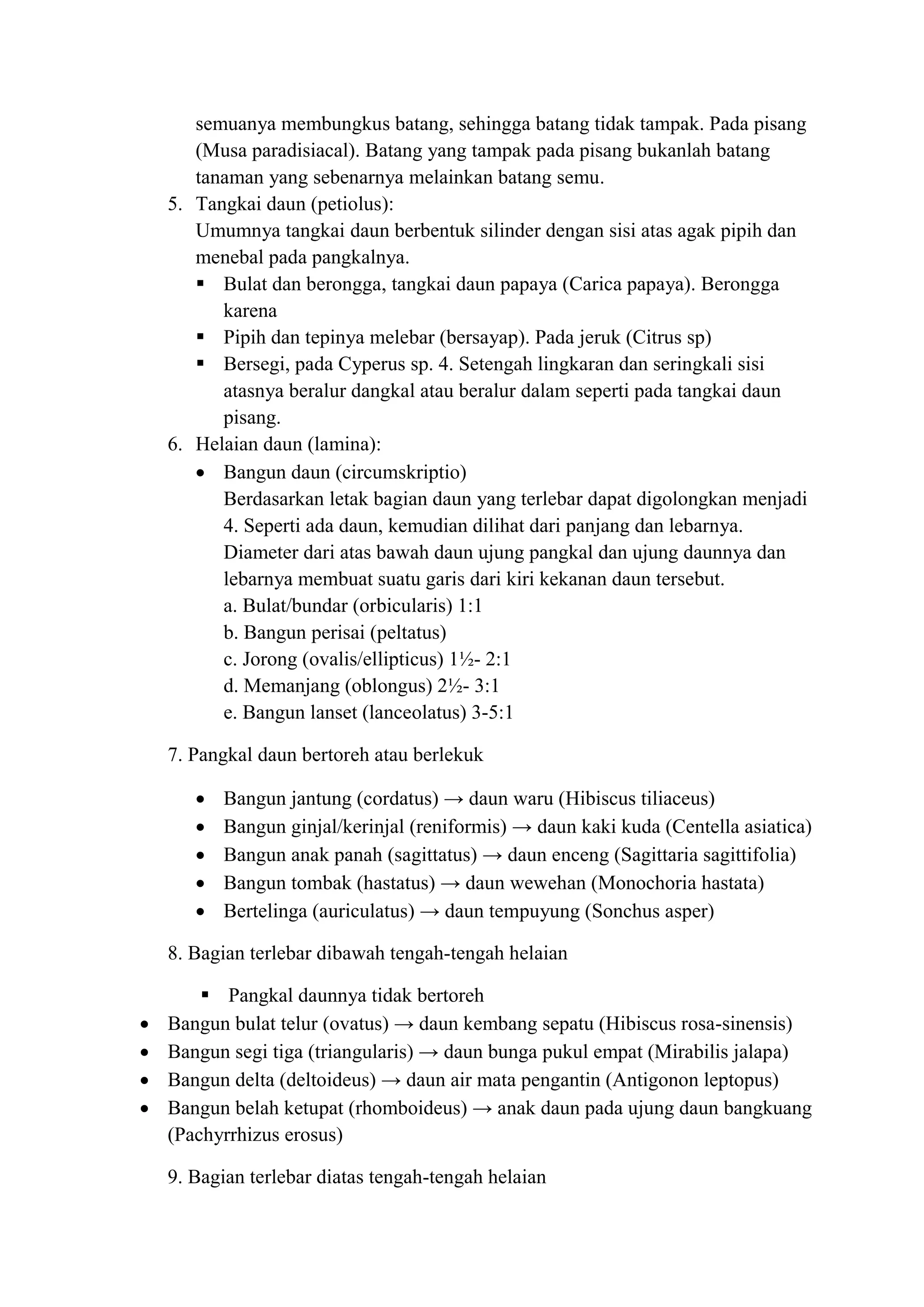 Morfologi Tumbuhan Daun | PDF