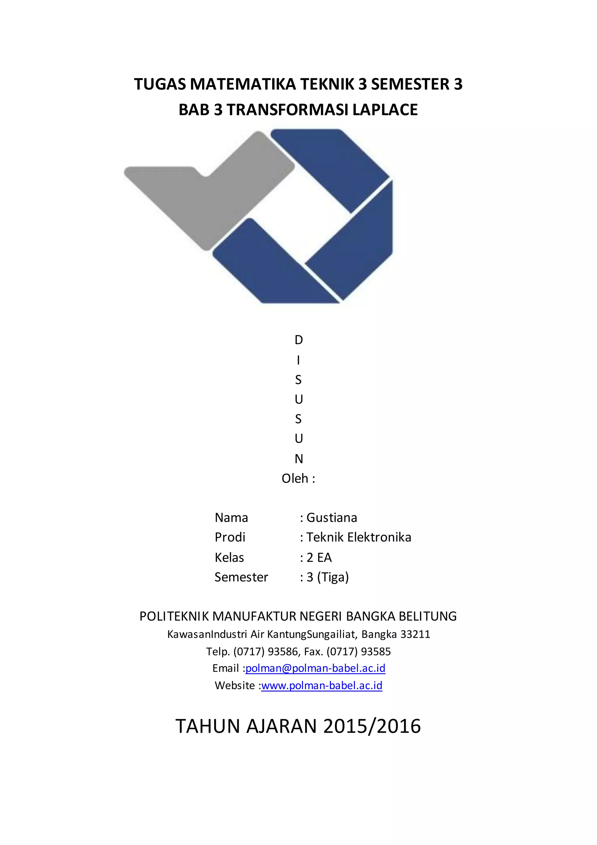 Tugas Matematika 4 Bab 3 | PDF