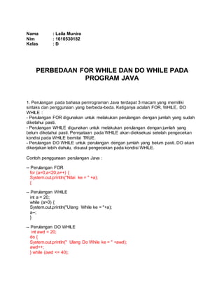 Makalah Perulangan Java | PDF