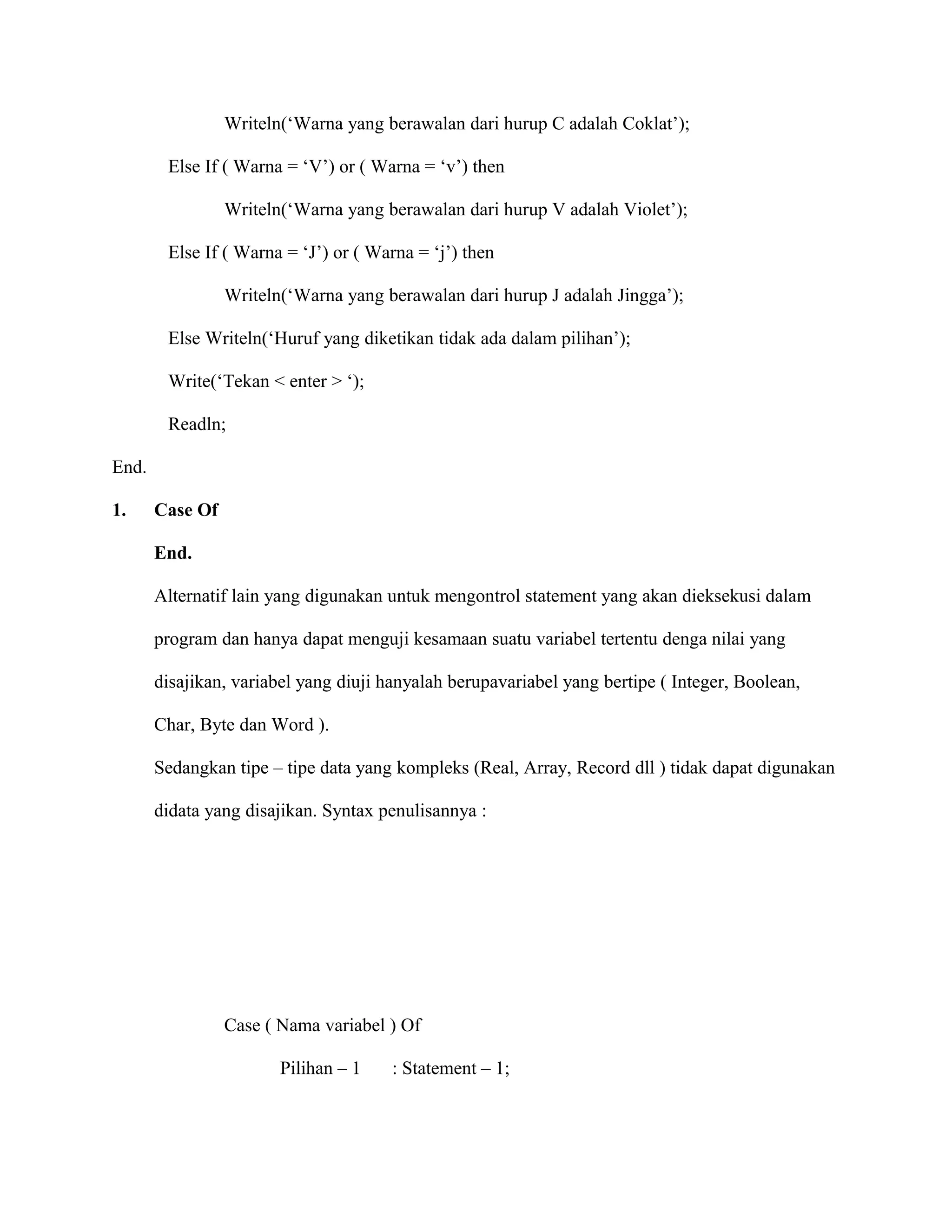 Tugas mu'thi modul pascal | DOC