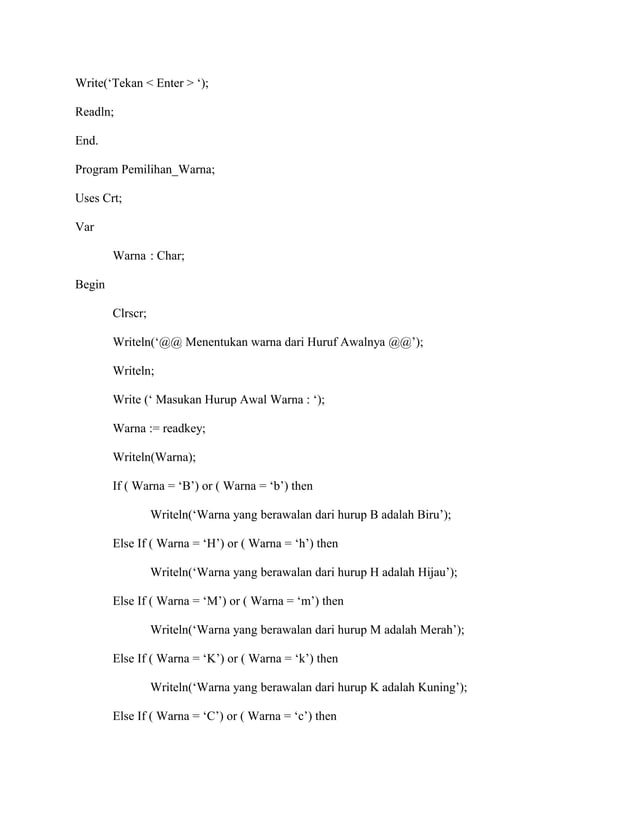 Tugas mu'thi modul pascal | PDF