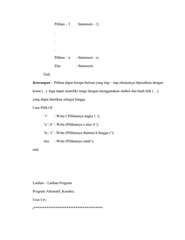 Tugas mu'thi modul pascal | PDF