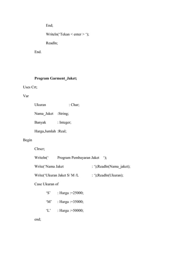 Tugas mu'thi modul pascal | PDF