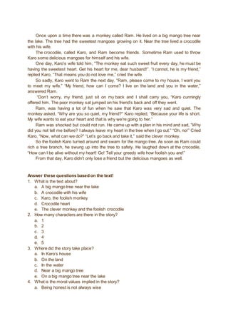 Contoh Soal Narrative Text | DOCX