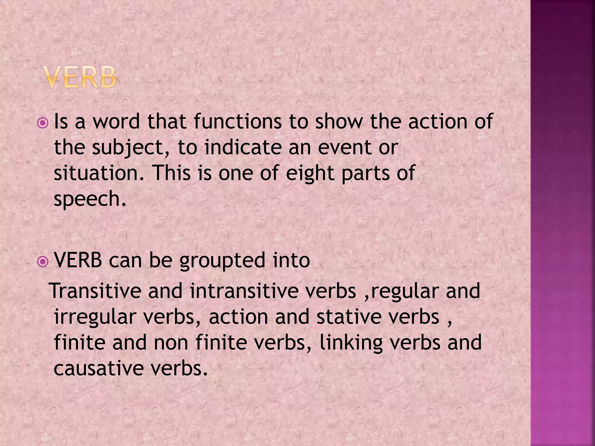 Power Point materi Verb | PPTX