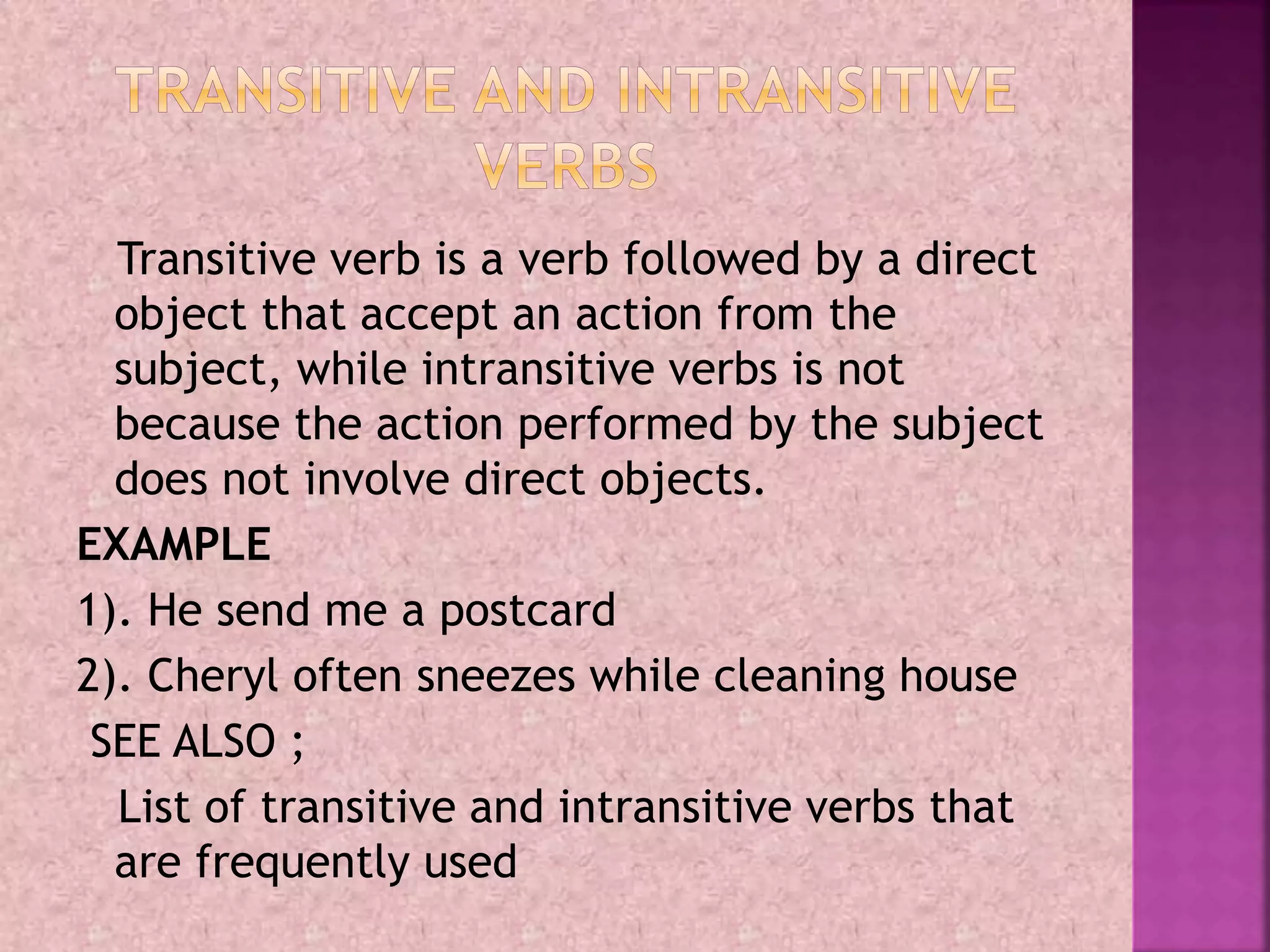 Power Point materi Verb | PPTX