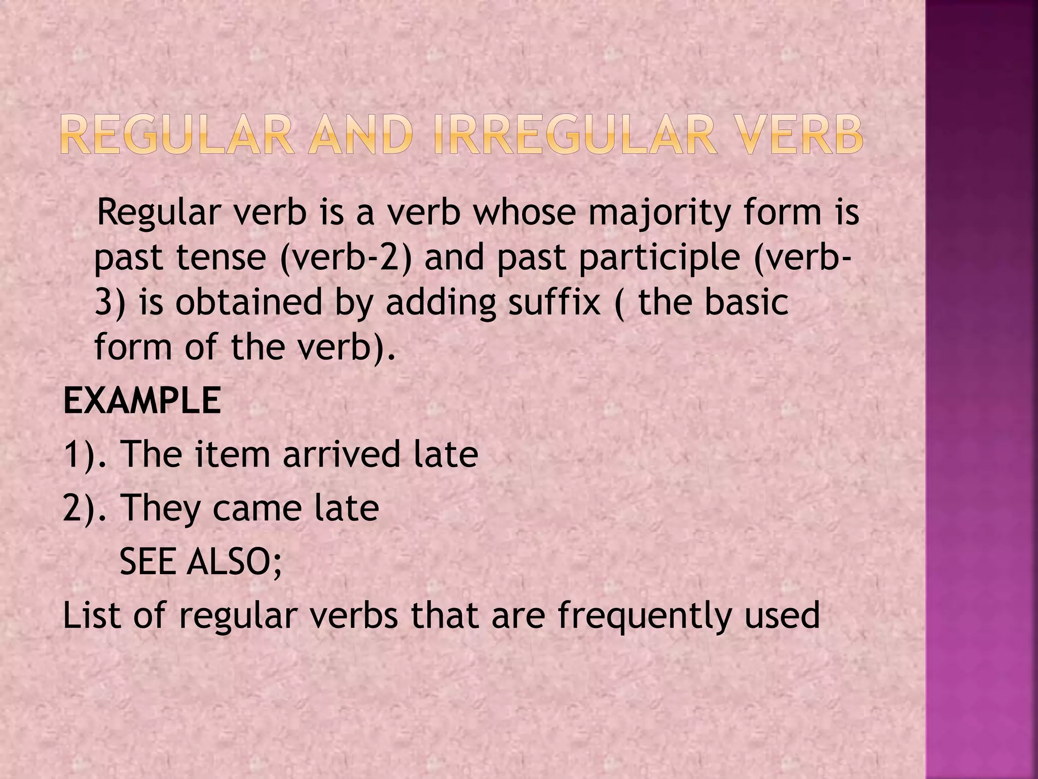 Power Point materi Verb | PPTX