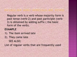 Power Point materi Verb | PPTX