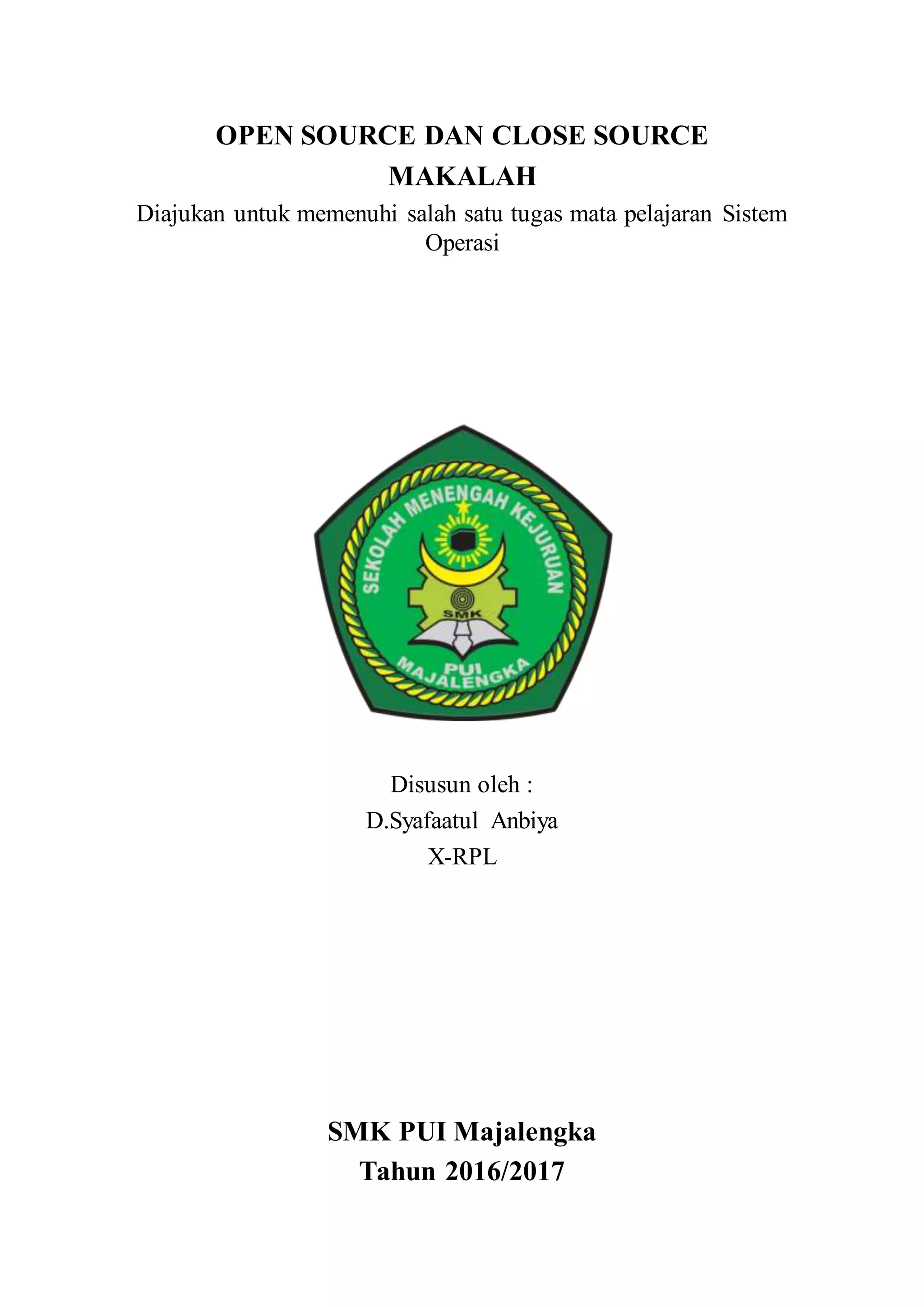 Tugas open source dan close source | PDF