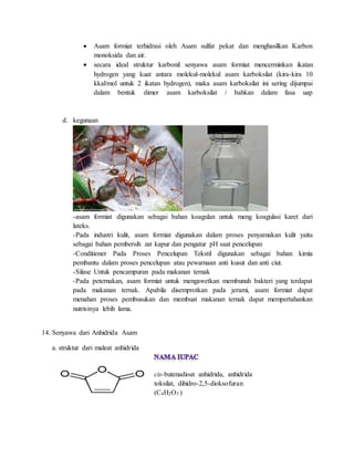 Asam karboksilat dan turunannya dalam kehidupan | PDF