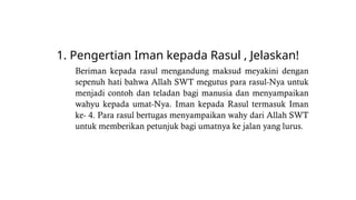 Tugas PAI Mind Mapping Iman Kepada Rasul | PPT