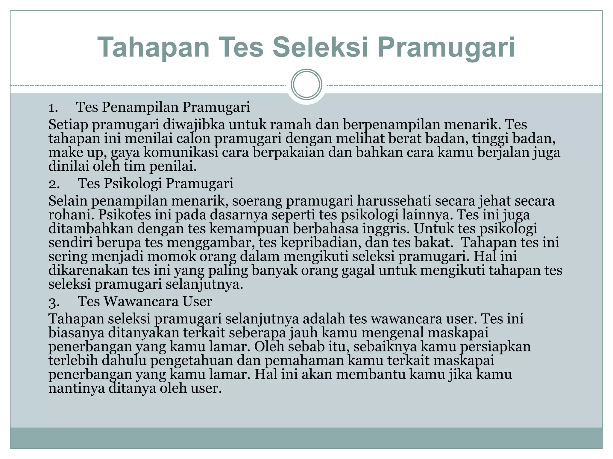 Tentang Pramugari | PPTX