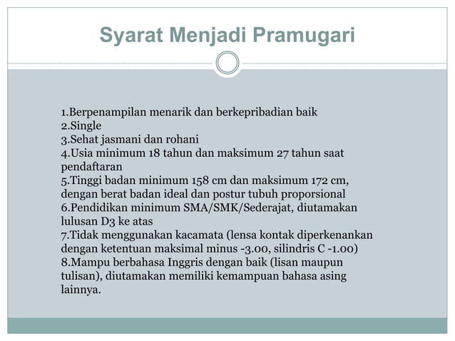 Tentang Pramugari | PPTX