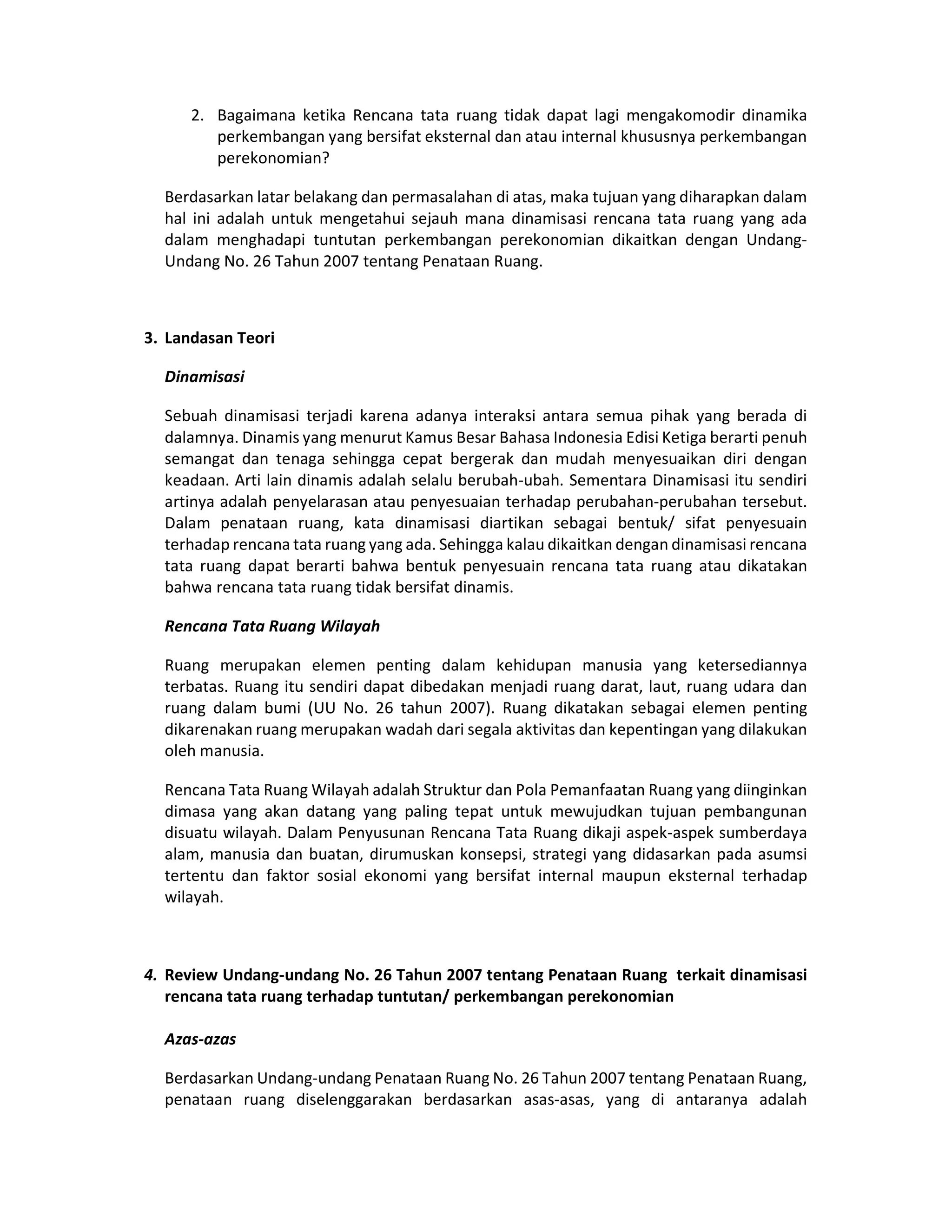 Dinamisasi Rencana Tata Ruang | PDF