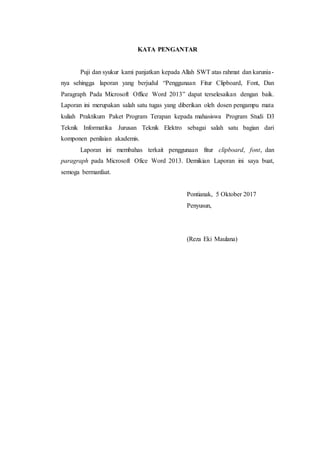 PENGGUNAAN FITUR CLIPBOARD, FONT, DAN PARAGRAPH PADA MICROSOFT OFFICE ...