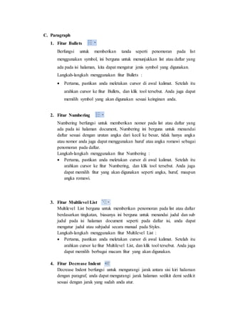 PENGGUNAAN FITUR CLIPBOARD, FONT, DAN PARAGRAPH PADA MICROSOFT OFFICE ...